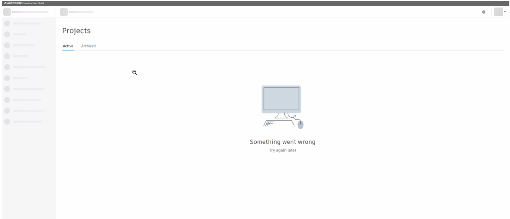 "Something went wrong" appears when accessing Account Admin on ACC