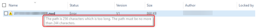 "The path is more than 244 characters which is too long" message when ...