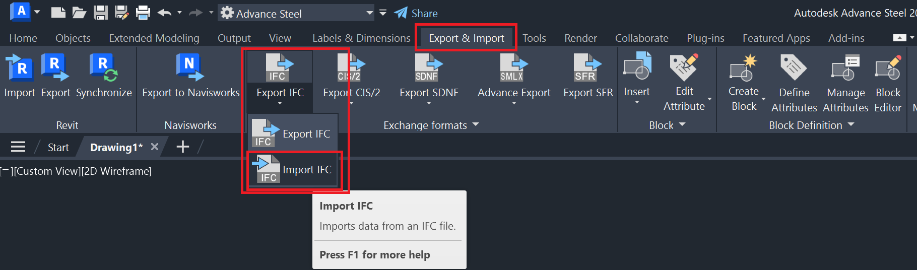 Importing Ifc File In Advance Steel
