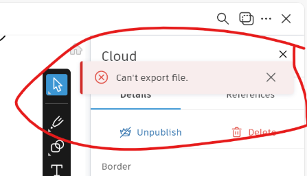 "Can't export file" when trying to export Revit 2D sheet with markups in ACC