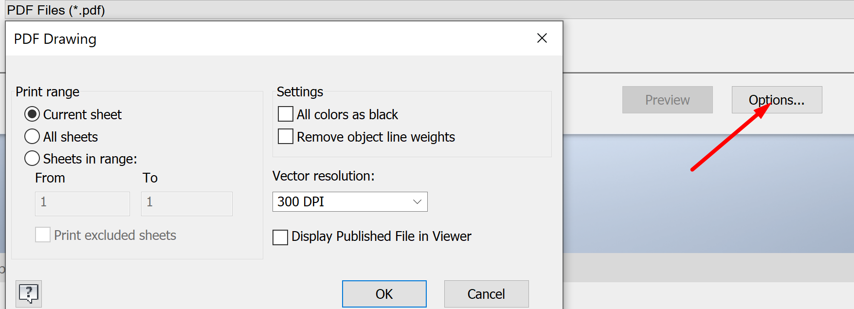 Is it possible to fix PDF drawing export options in Inventor?