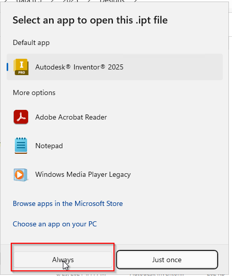 "Application not found" when Inventor files from Vault