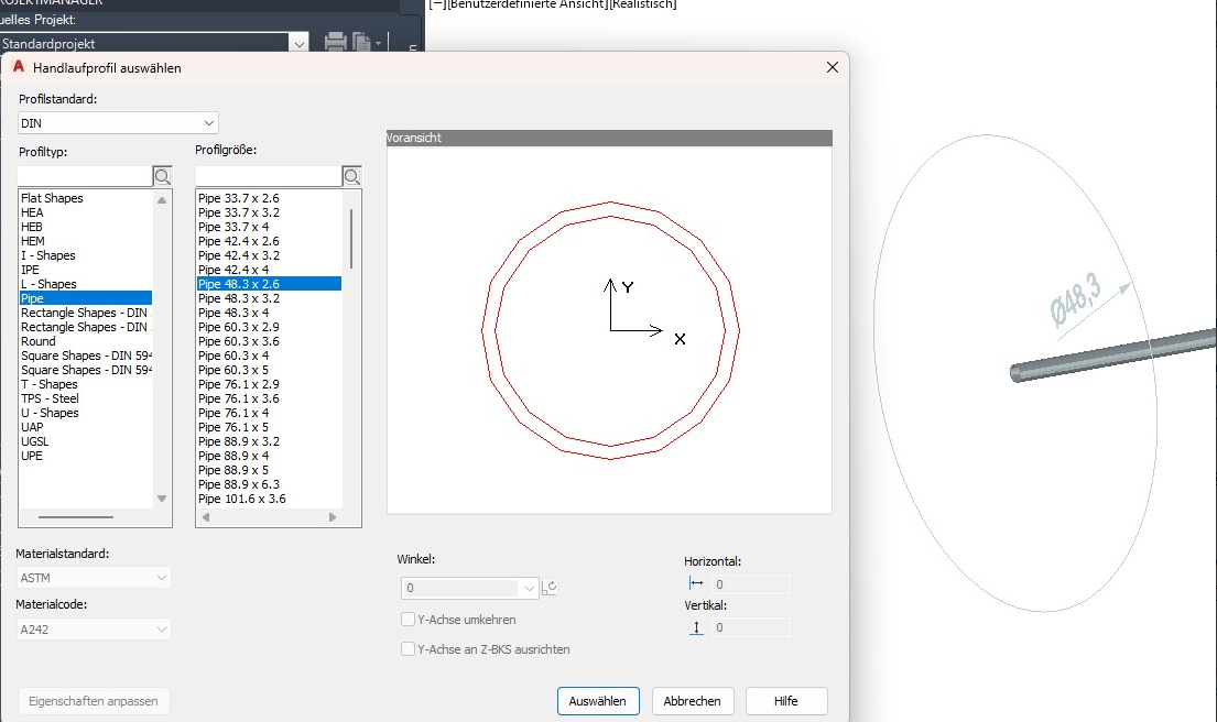 Structure members placed in the 3D model do not have the correct size in AutoCAD Plant 3D