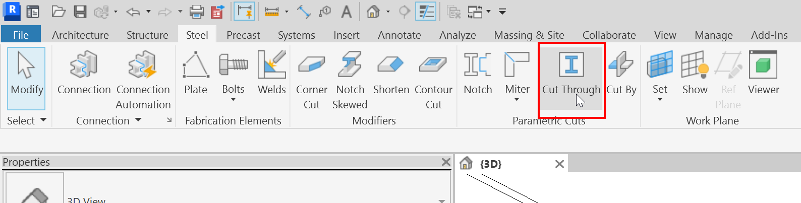 在 Revit 中，槽口连接端切割不会为半径大于 12.7 毫米的凸角切削
