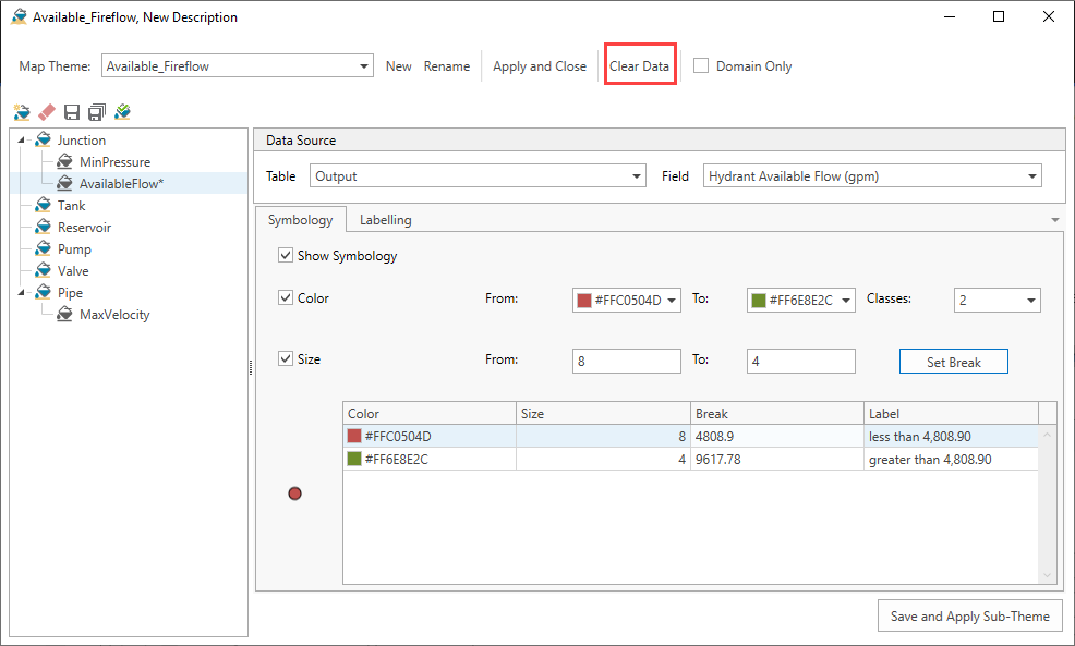 InfoWater Pro output shown in Map Theme is not matching the output in ...