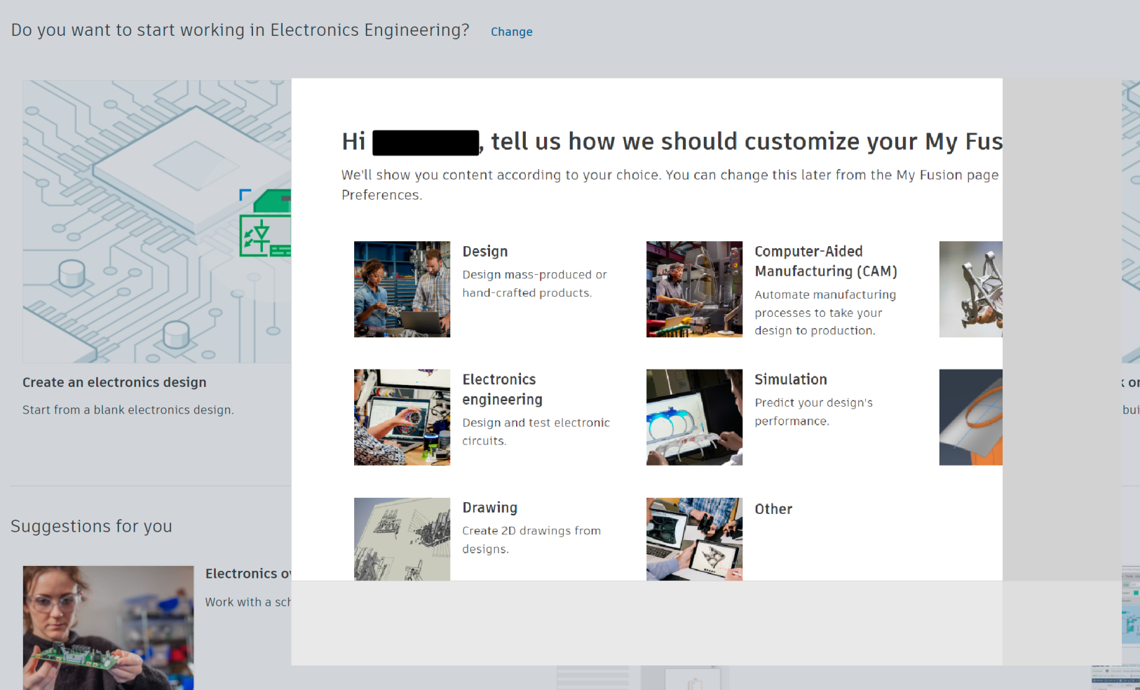起動後に「My Fusion ページをカスタマイズする」によって Fusion がブロックされる