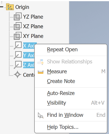 Making part triad visibility when placing to assembly in Inventor