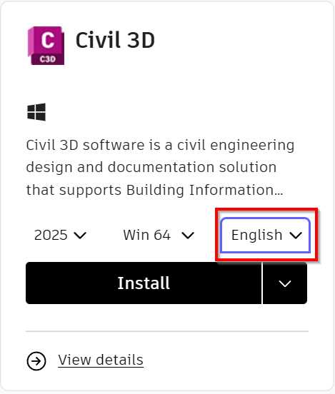 Para cambiar el idioma en Civil 3D
