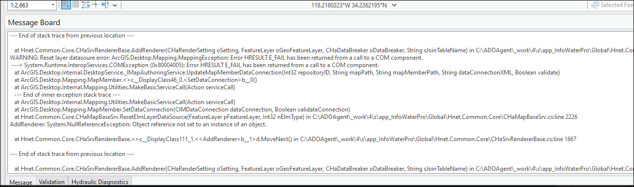 Long error message shows when trying to apply a Map Theme in InfoWater Pro