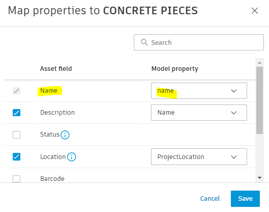 Assets with custom names, must be renamed after refreshing to new model ...