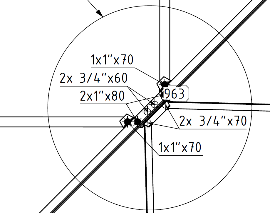 Bolt symbols appear too large in detail drawings and don't match bolt ...