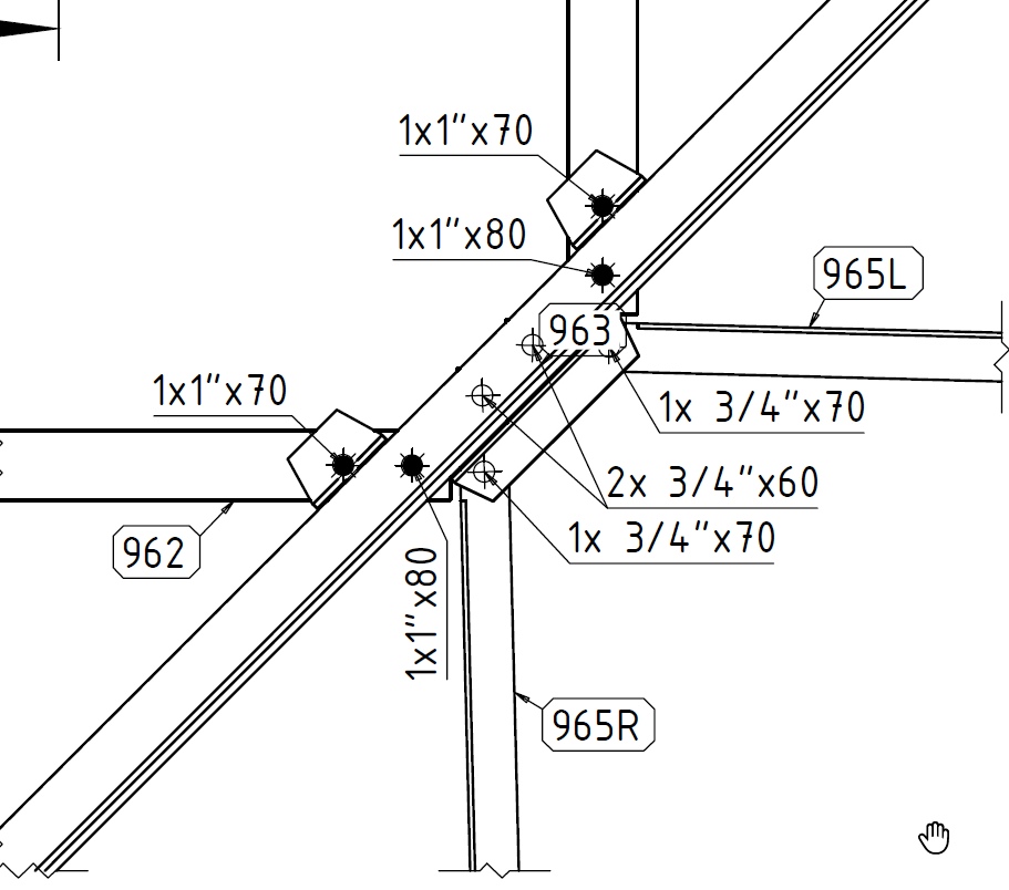 Bolt symbols appear too large in detail drawings and don't match bolt ...