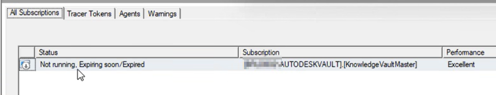 "The subscription to publication has expired or does not exist" in a Vault Workgroup replication ...