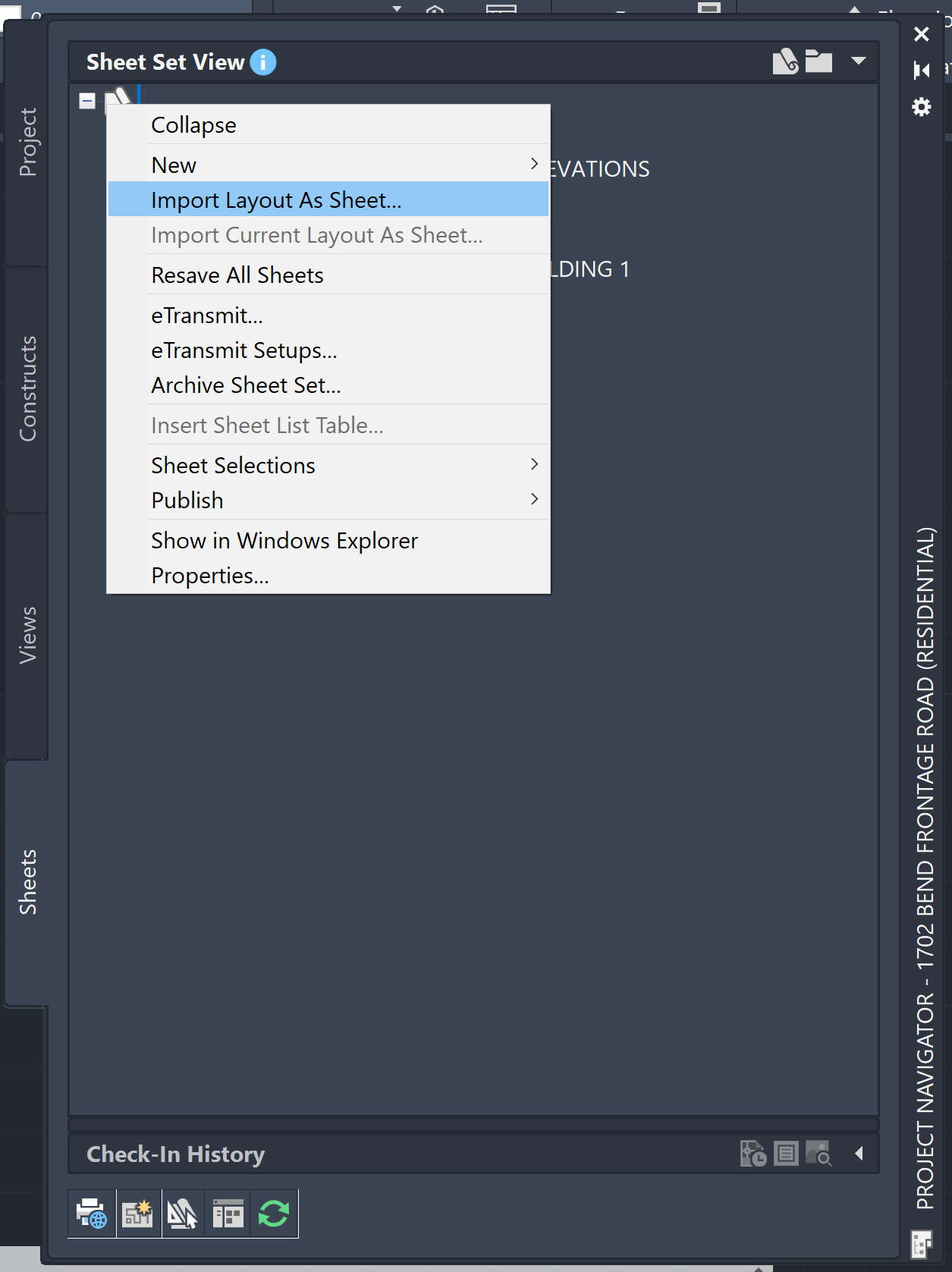Sheet Set View in the Project Navigator is blank in AutoCAD Architecture/MEP