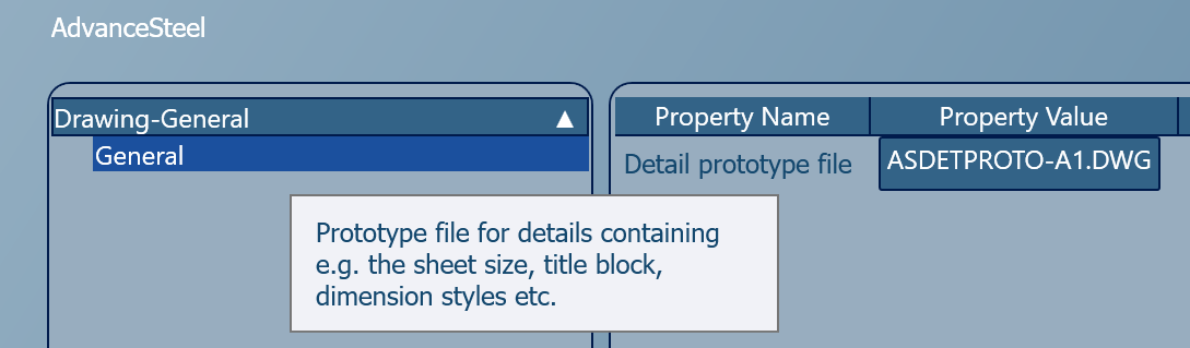 How to set default prototype format while preparing drawing in Advance Steel