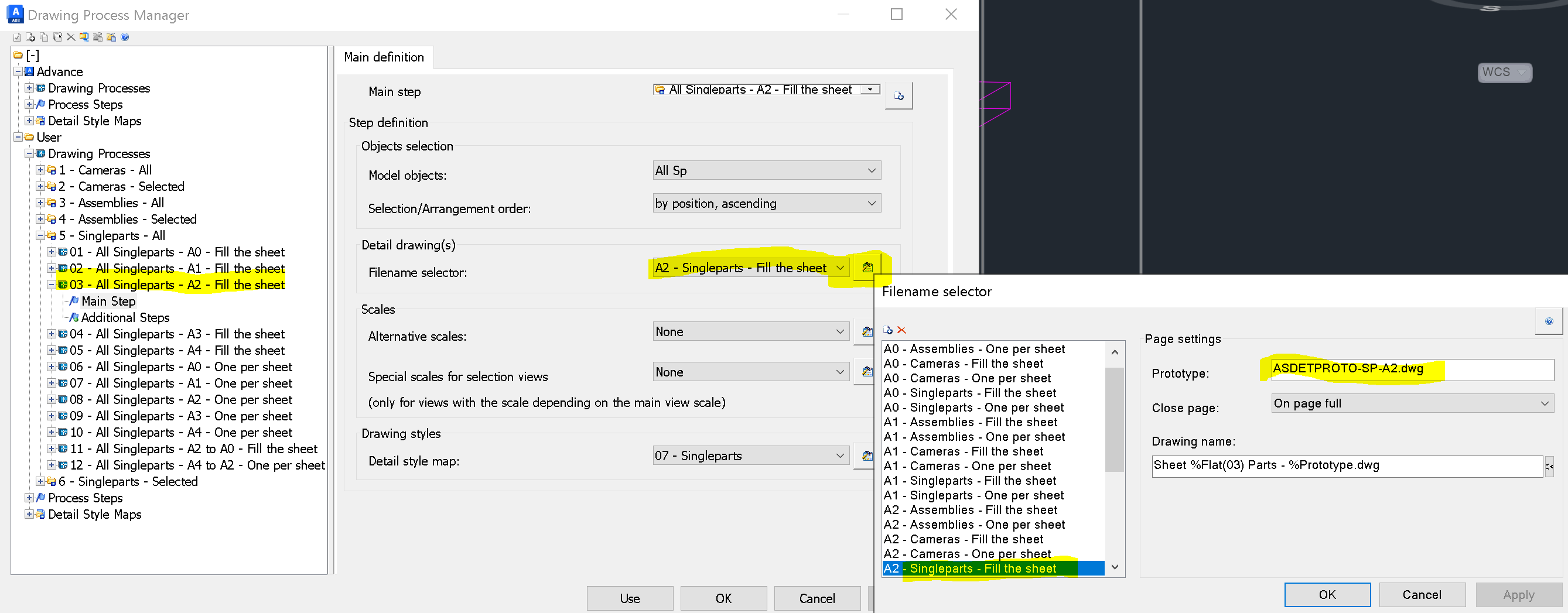 How to set default prototype format while preparing drawing in Advance Steel