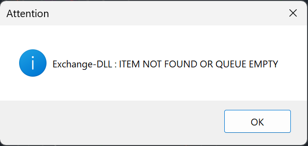 "Exchange-DLL : ITEM NOT FOUND OR QUEUE EMPTY" when using check-out ...