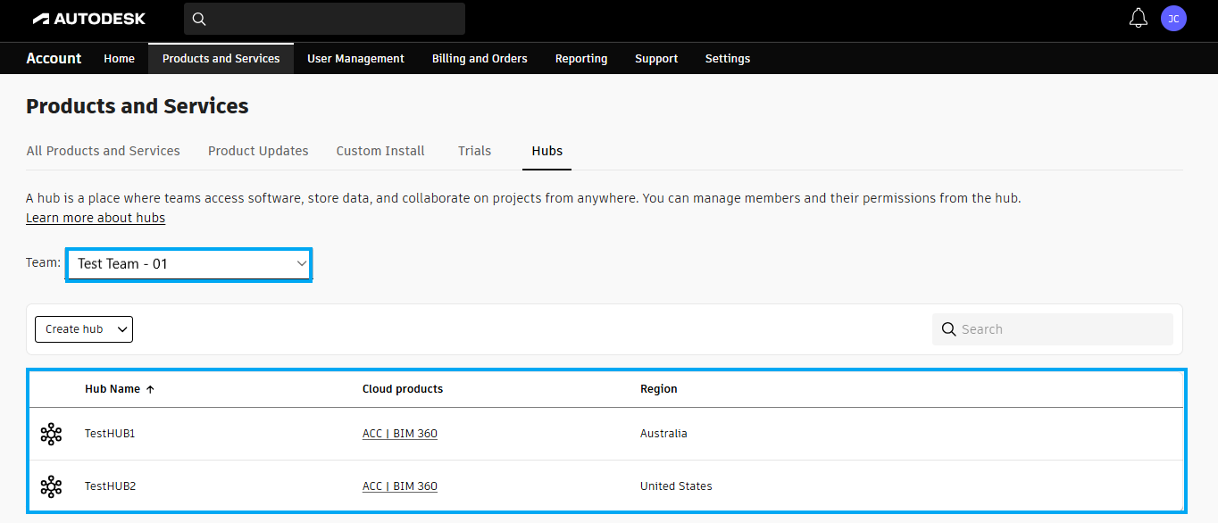 How to create an additional hub/account for an ACC/BIM360 subscription