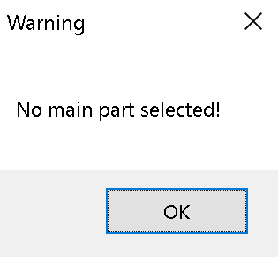 No main part selected warning while creating the drawing in Advance Steel