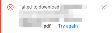 'Failed to download [file name] Try Again' when downloading Submittal ...