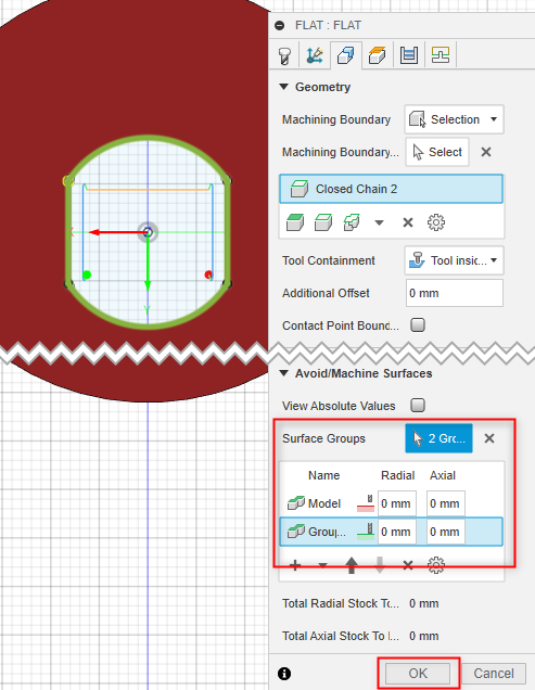 How to machine specific areas of a model in 3-axis with Fusion?