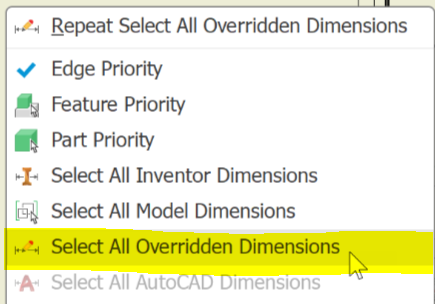 Incorrect drawing dimension showing in Inventor
