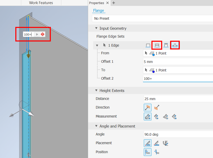 Inventor exits the mini-toolbar when inserting a formula to Offset definition in Flange dialog ...