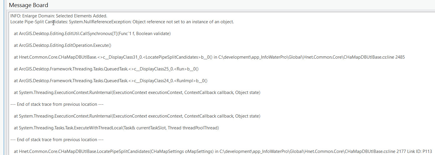 Locate Pipe-Split Candidates: System.NullReferenceException: Object ...