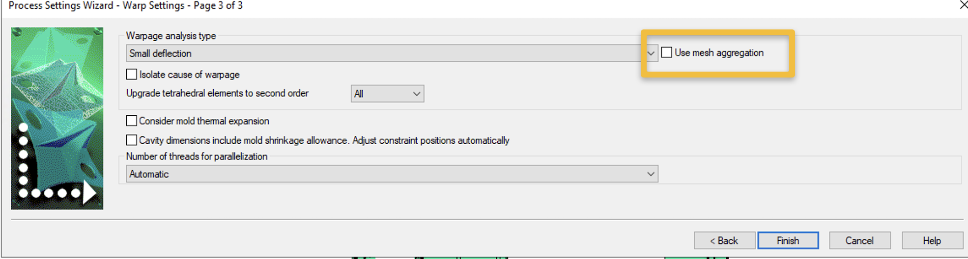 Deflection result is sensitive to the number of mesh layers in Moldflow