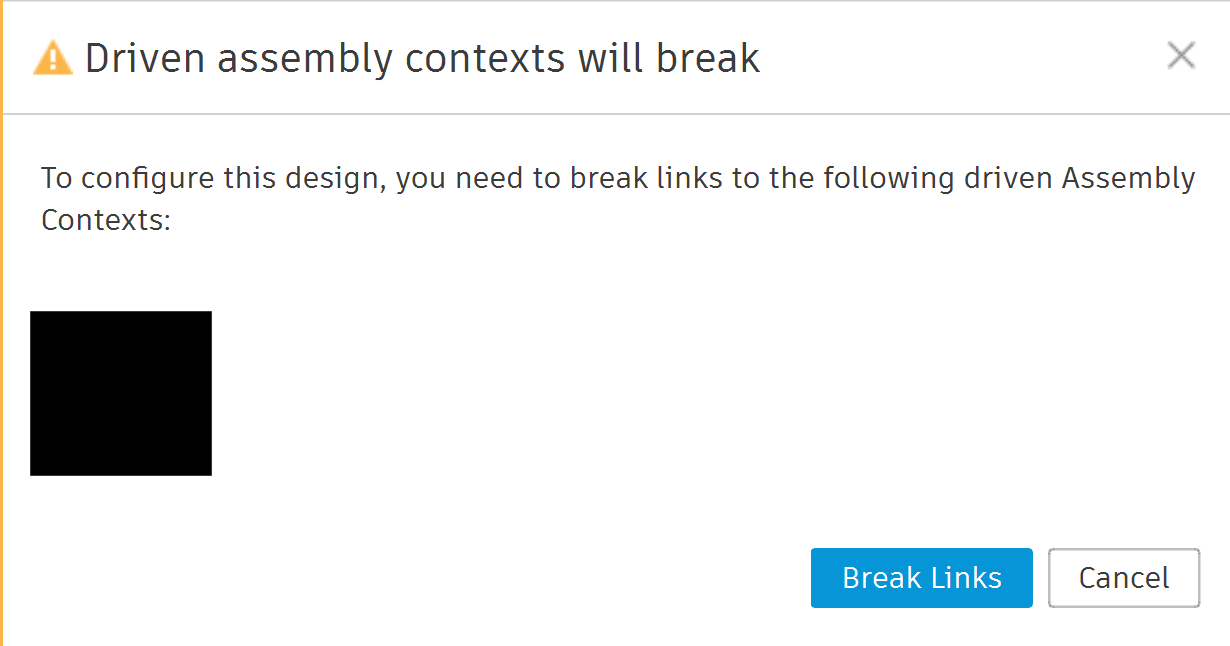 Cannot create configurations without breaking assembly contexts in Fusion