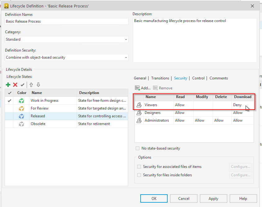 How to restrict the download of Visualization or CAD files in Vault ...