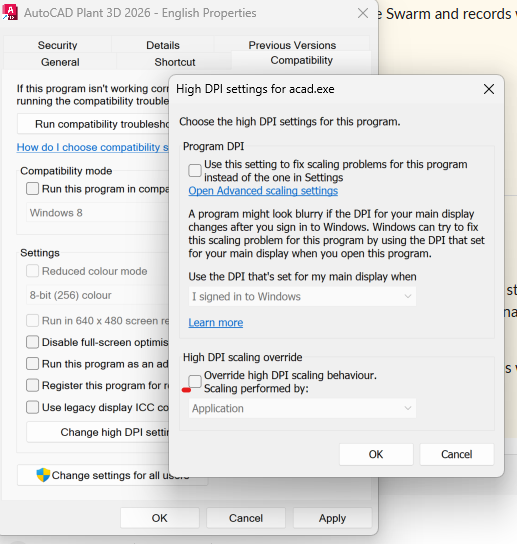 Buttons not fully visible in dialog boxes when using AutoCAD Plant 3D ...