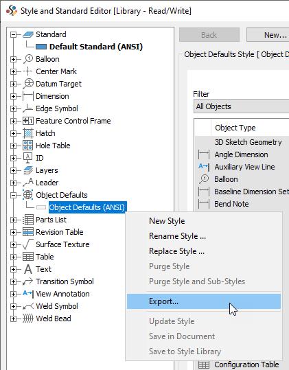 Cannot set Object Default for Crop Cut Line after migrating styles to Inventor 2025