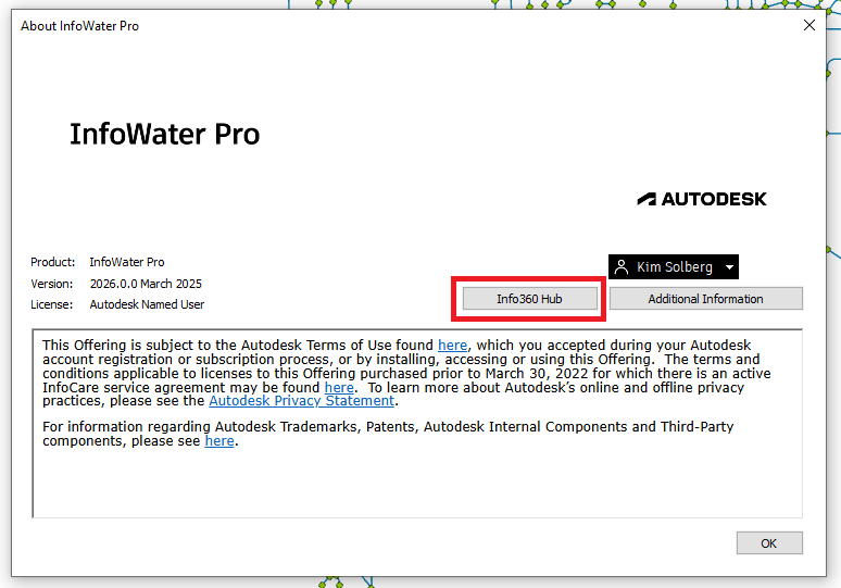 InfoWater Pro에서 Info360 Cloud 허브에 연결하는 방법