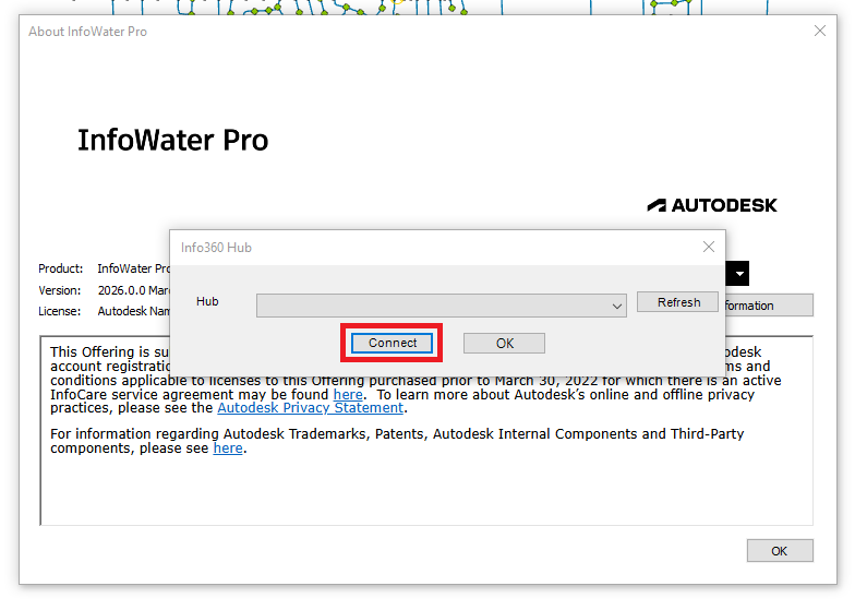 如何在 InfoWater Pro 中连接到 Info360 云中心
