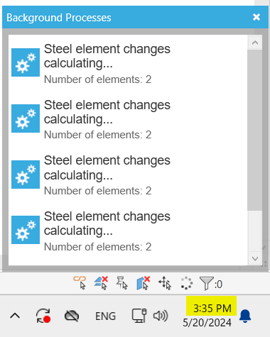 "Cannot perform....because background calculations are in progress" appears when working in Revit