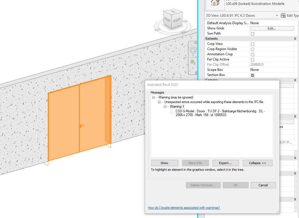 "Unexpected errors occurred ..." exporting German doors from Revit BIM Bibliothek - Architektur ...