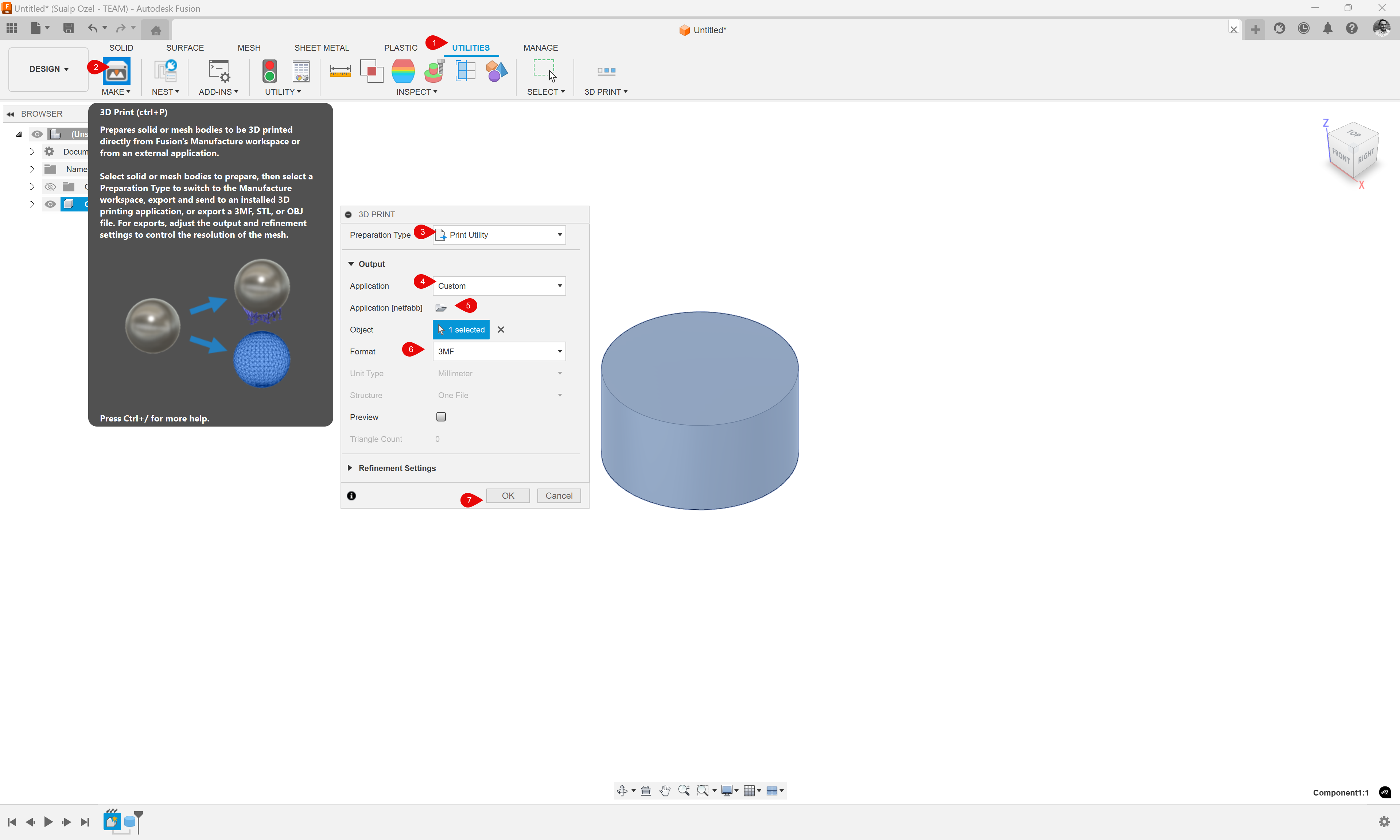 How to open a Fusion file in Netfabb
