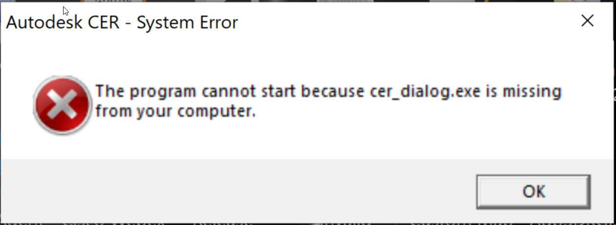 Opening the Map Theme window causes InfoWater Pro to crash with "cer_dialog.exe is missing" message