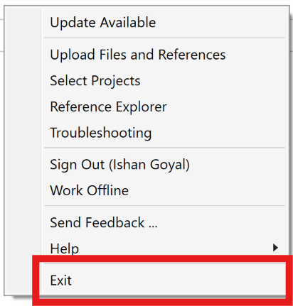 How to exit or close Autodesk Desktop Connector to install an update?