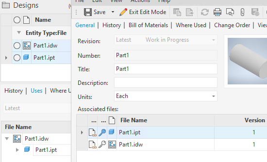 When using the "Assign/Update Item" function in Vault, the key for the associated IDW is ...