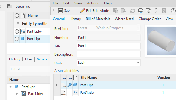 When using the "Assign/Update Item" function in Vault, the key for the associated IDW is ...