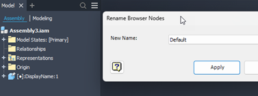 Command Rename Browser Nodes command in Inventor assemblies