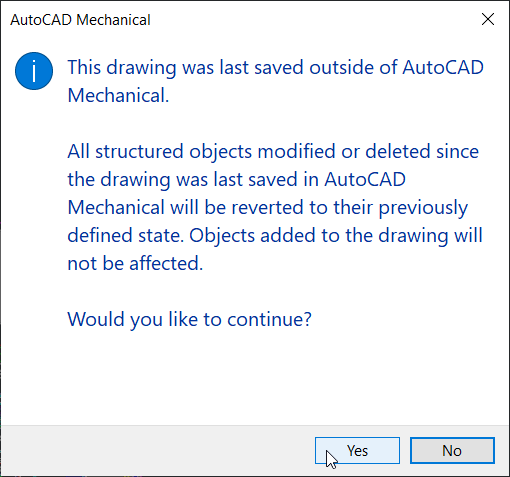 How to suppress the dialog "This drawing was last saved outside of ...