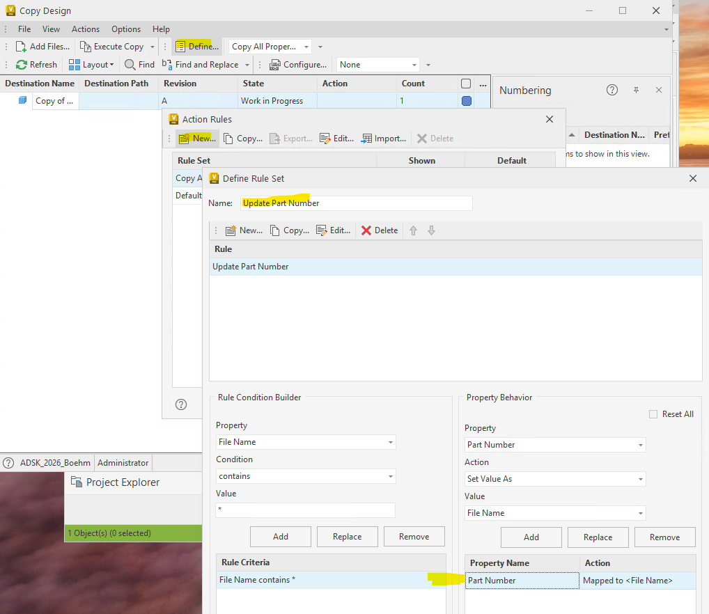 Copy Design in Vault does not update Part Number with File Name