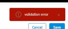 "validation error." seen after changing project task Actual Start Date in Upchain