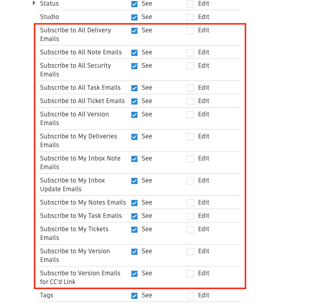 Unable to change email notification settings in Flow Production Tracking