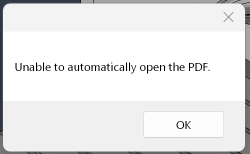 "Unable to automatically open the PDF" while exporting an Inventor part as 3D PDF