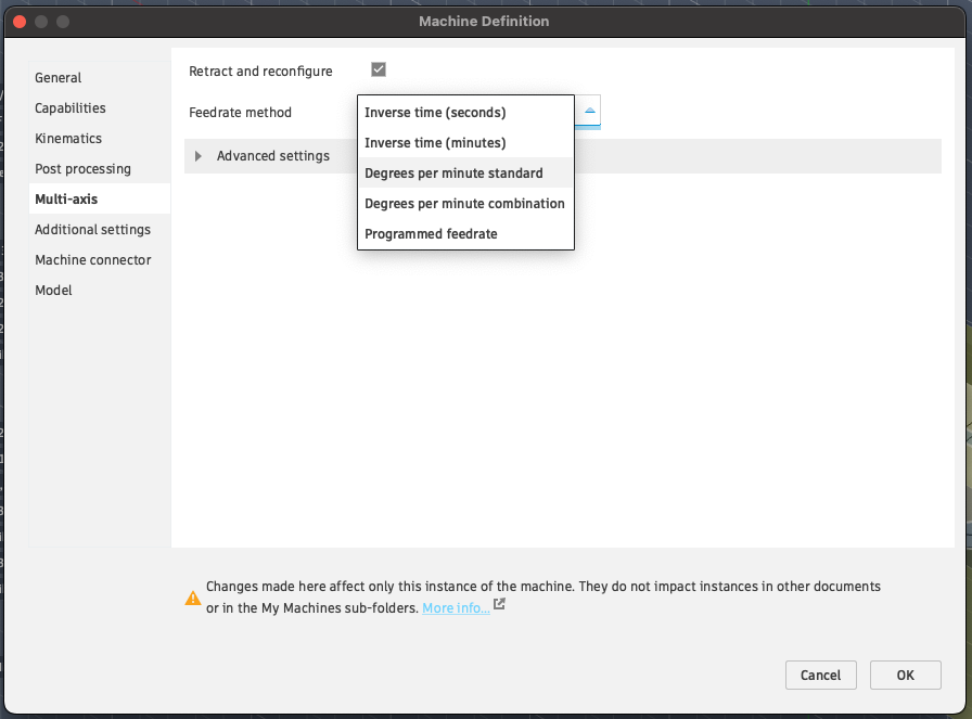 Retract and table turning very slow with five axis NC code from Fusion MFG.