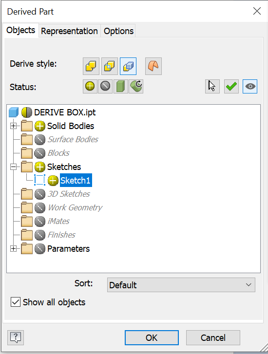 Export all sketches of an Inventor part to be used in a derived part
